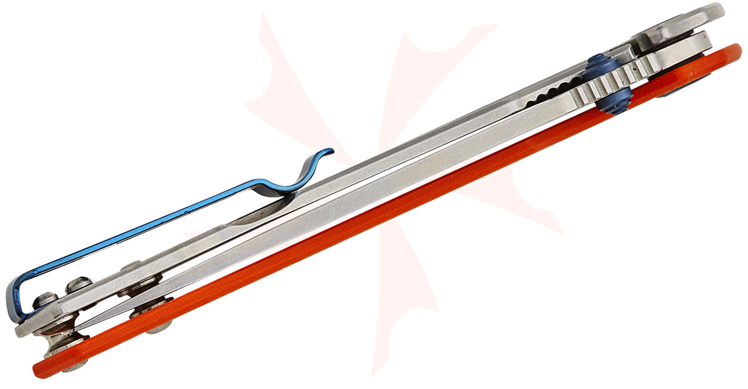 RUIKE Knives P801 Flipper Knife 3.46" 14C28N Stonewashed Blade, Orange G10 and Stonewashed Steel ...