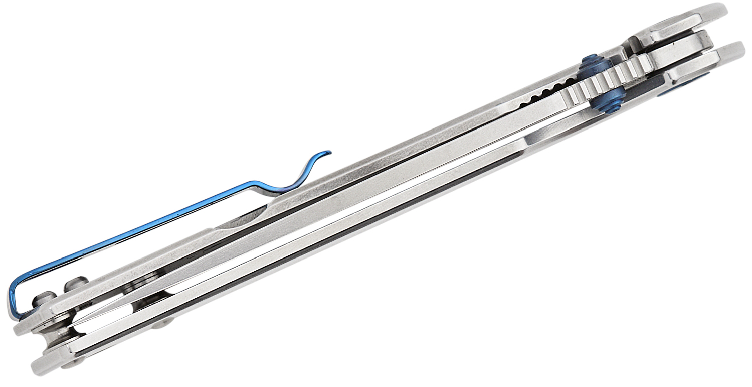 RUIKE Knives P801 Flipper 3.46" 14C28N Stonewashed Blade, Stonewashed Stainless Steel Handles ...