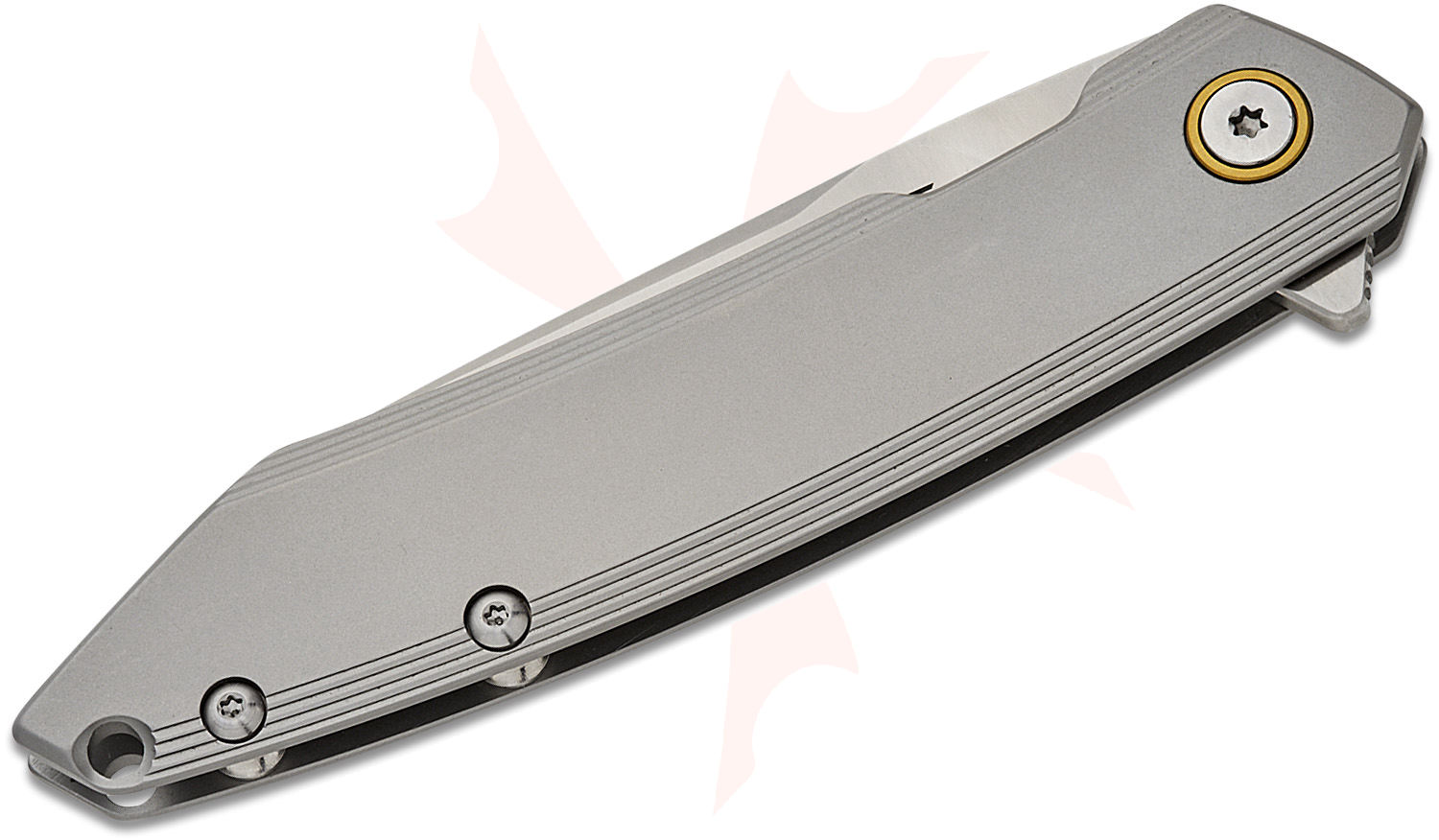 RUIKE Knives P831S Flipper Knife 3.35" 14C28N Satin Reverse Tanto Blade, Sandblasted Stainless ...