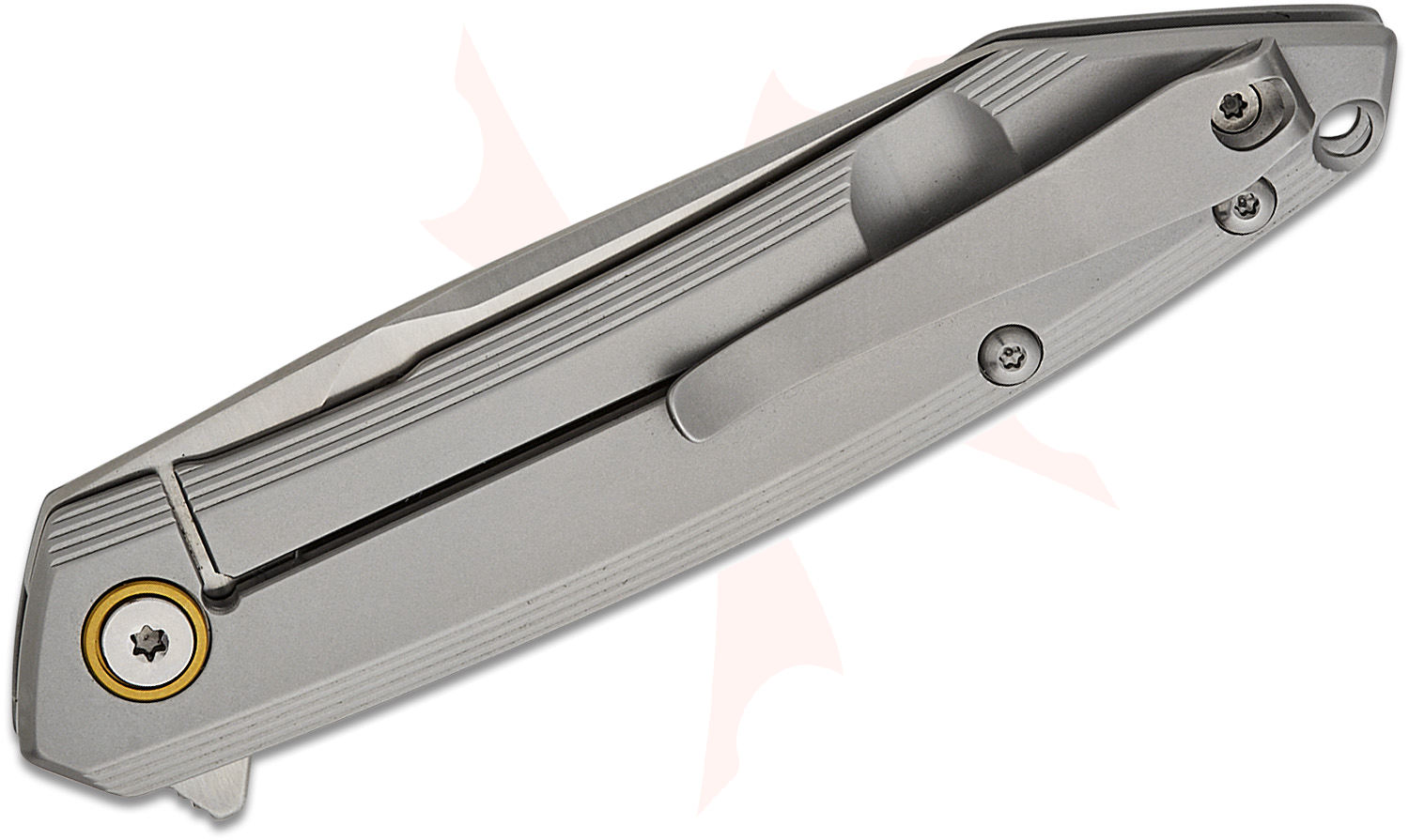 RUIKE Knives P831S Flipper Knife 3.35" 14C28N Satin Reverse Tanto Blade, Sandblasted Stainless ...