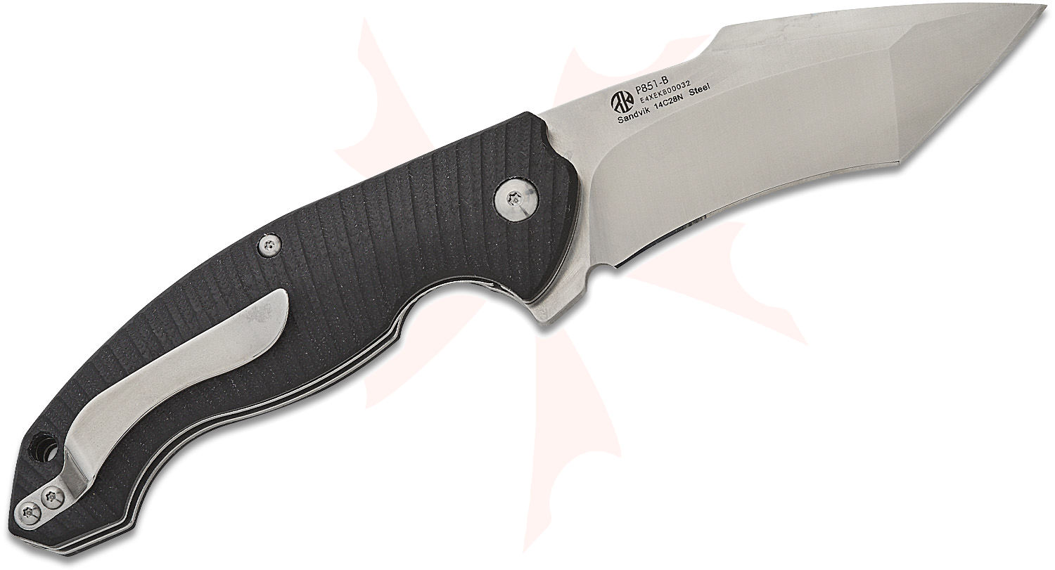 RUIKE Knives P851-B Flipper Knife 3.5" 14C28N Satin Recurve Harpoon ...