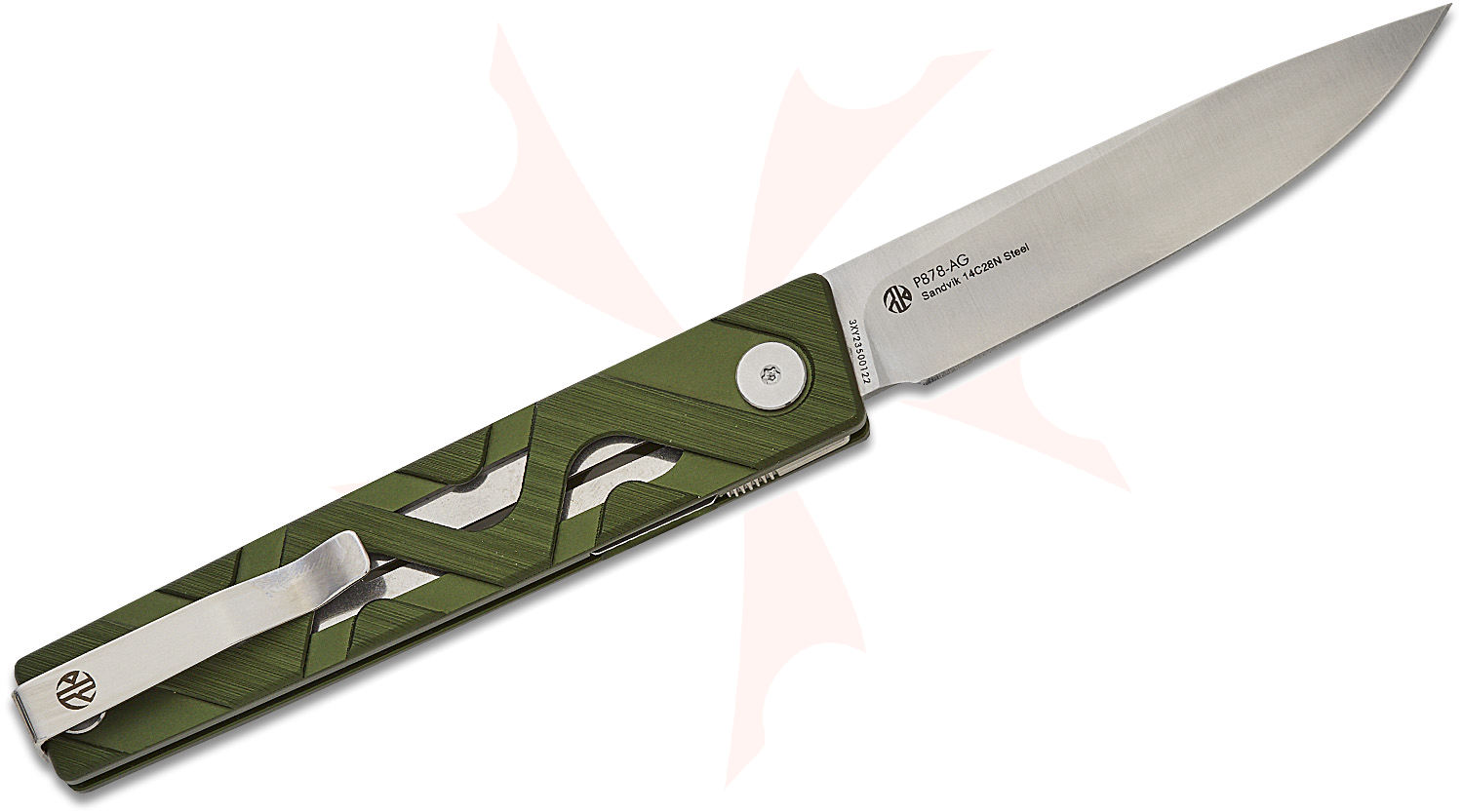 RUIKE Knives P878-AG Flipper Knife 3.4" 14C28N Satin Drop Point Blade ...
