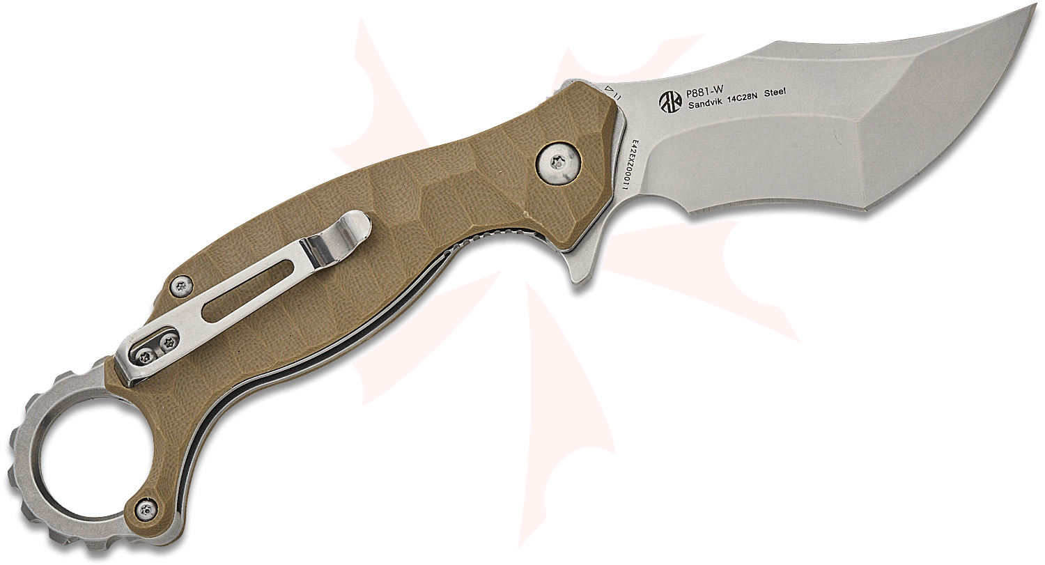 RUIKE Knives P881 Karambit Flipper Knife 2.97" 14C28N Stonewashed ...