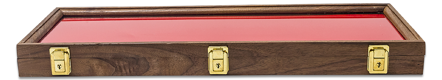 S&D Enterprises Walnut Wood Hinged Display Case 9" x 25" x 2 ...