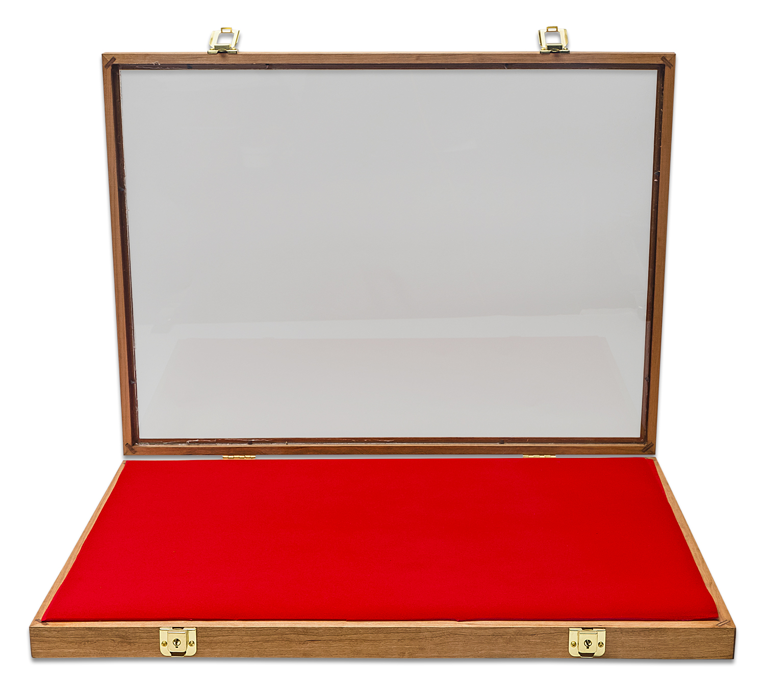 S&D Enterprises Cherry Wood Hinged Display Case 18" x 24" x 1.875 ...