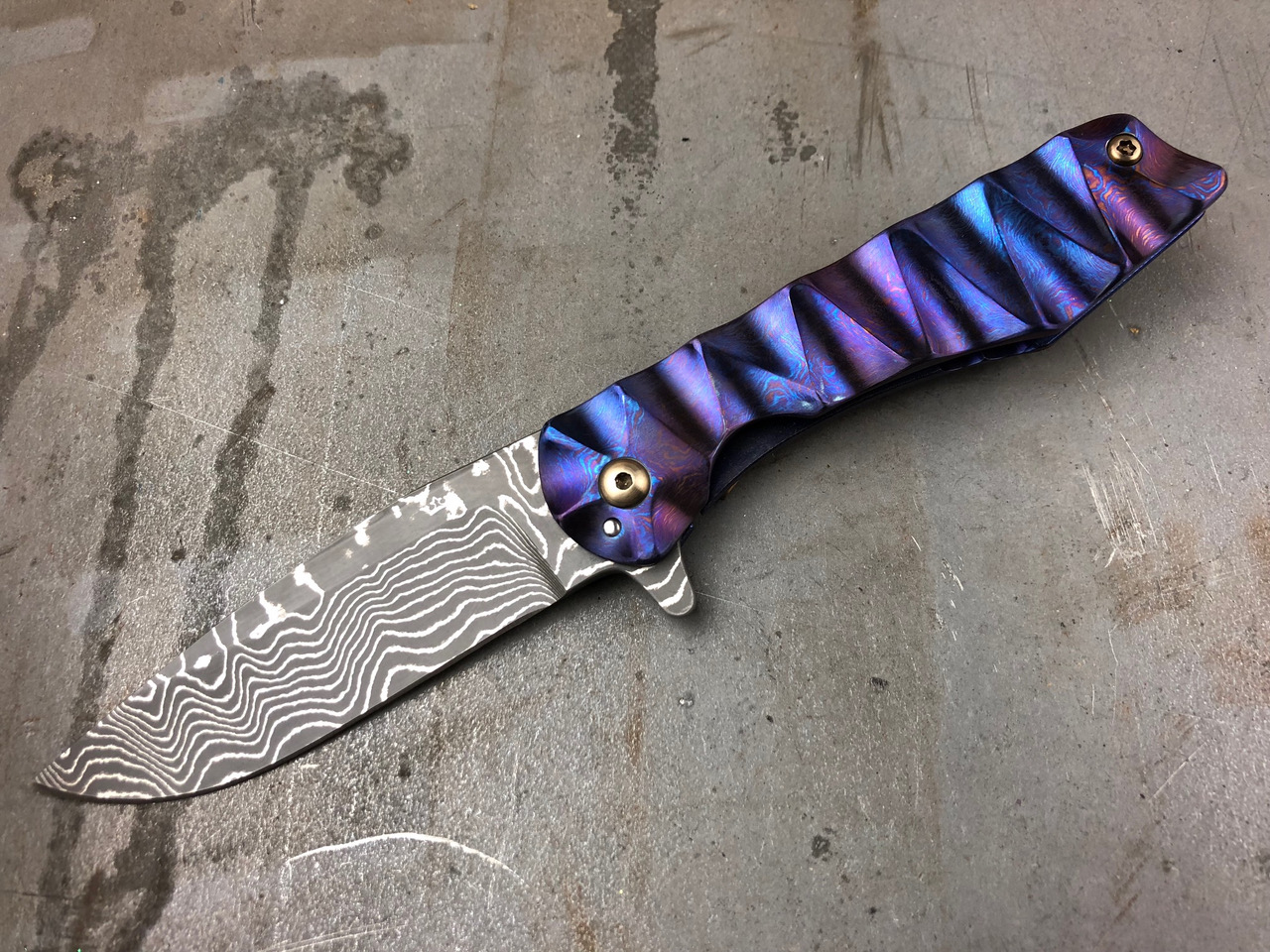 Schanz Handmade Knives Custom DPPK Flipper Knife 3.625" Schneider ...