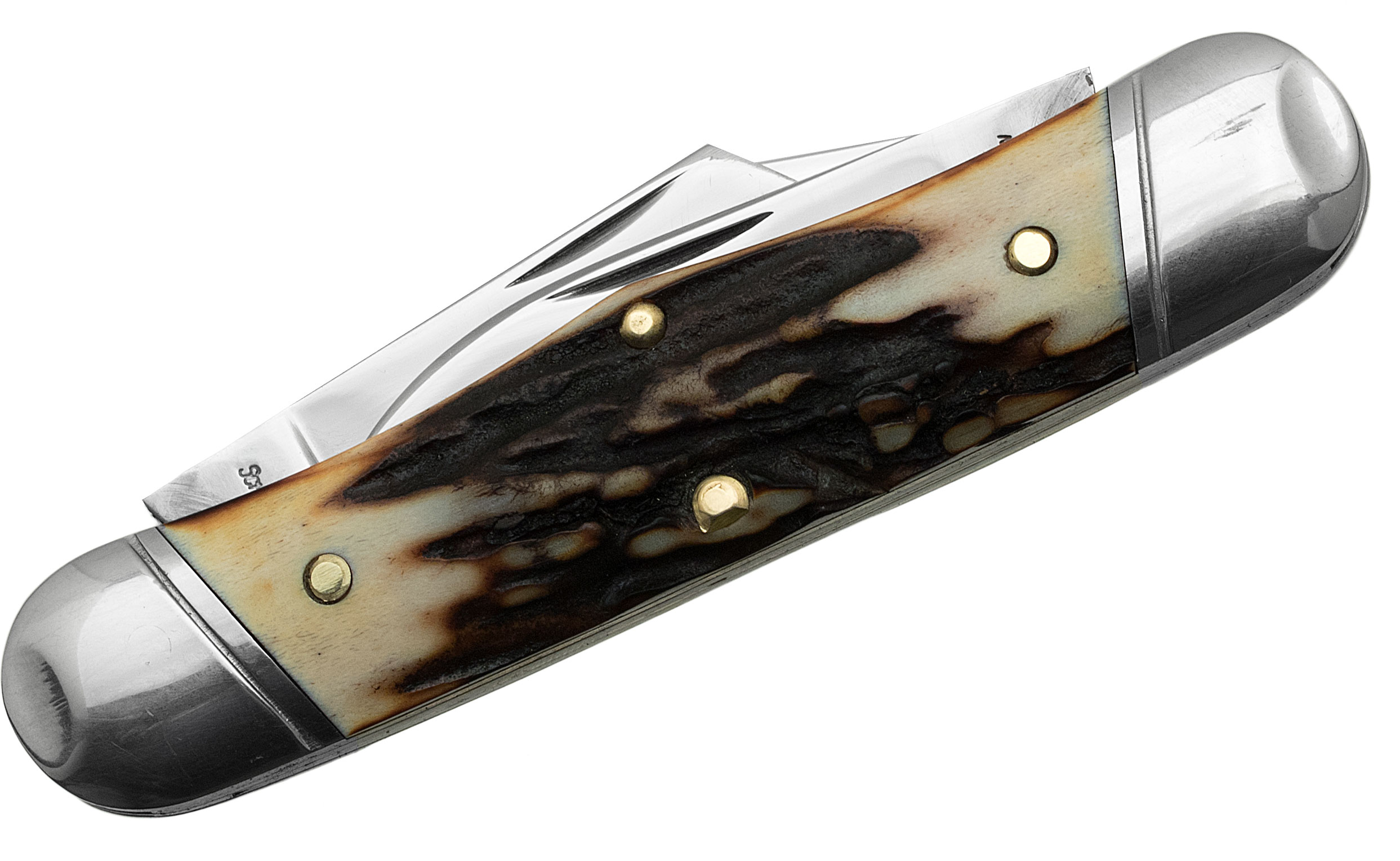 Schatt & Morgan 033163 Railsplitter Keystone Folding Knife, Burnt Stag ...