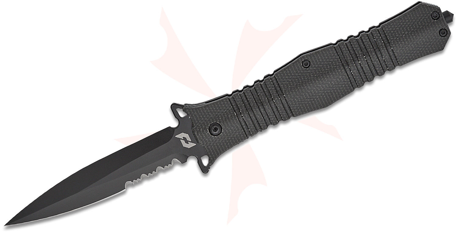Schrade Beta Class Infiltrate Flipper Knife 3.75" D2 Single Edge Black ...