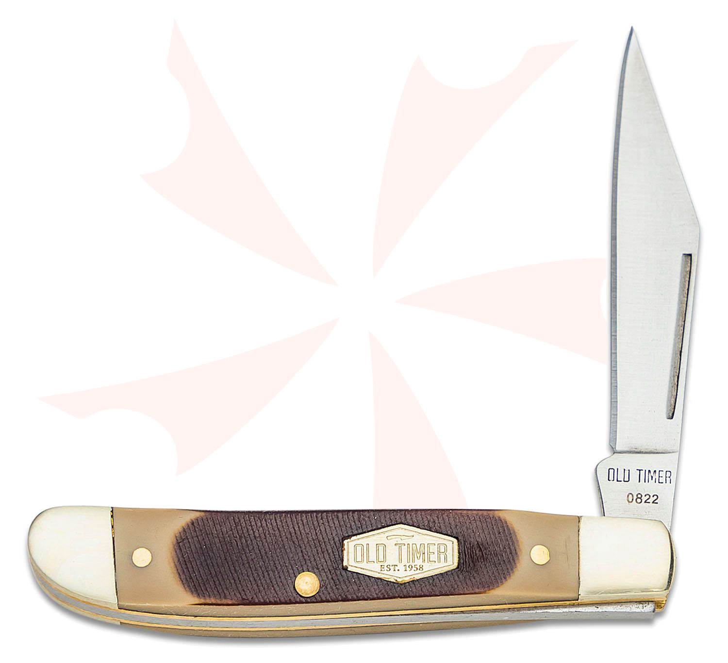 Schrade 12OT Old Timer Pal Pocket Knife 2.75" Closed, Brown Sawcut ...
