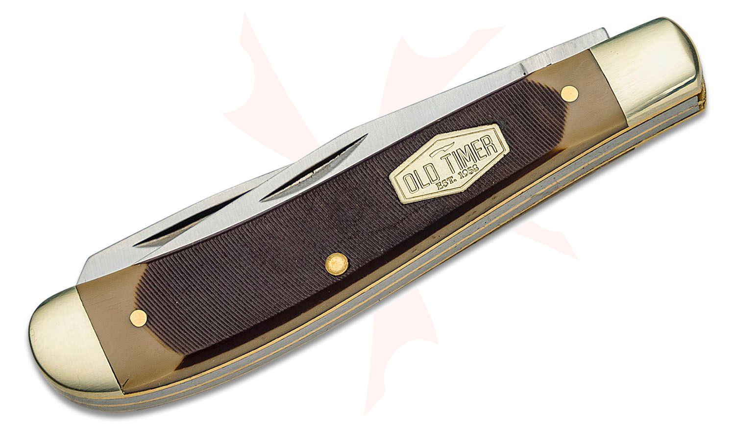 Schrade 94OT Old Timer Gunstock Two Blade Trapper 3.9" Closed, Sawcut ...