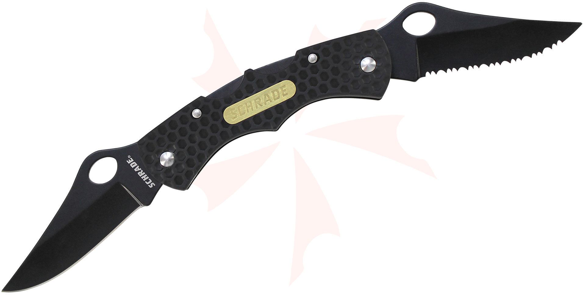 Schrade SCH005 Double Lockback Folding Knife, 2.88" Black Plain and ...