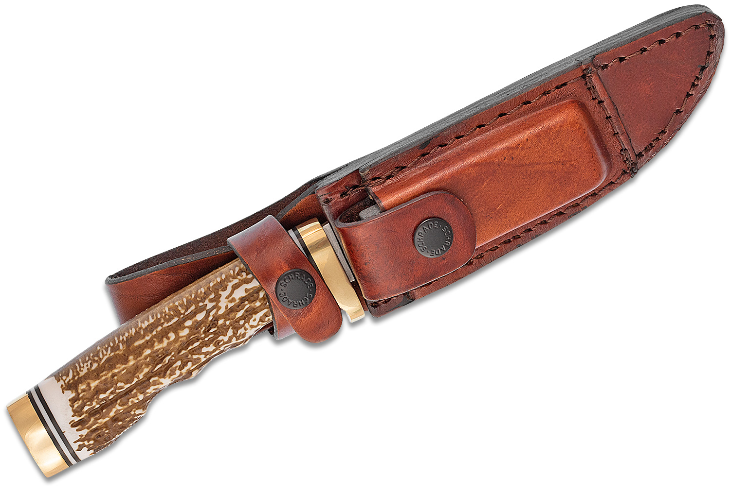 Schrade Uncle Henry Fixed Blade Knife 4.92" Satin Blade, Staglon ...