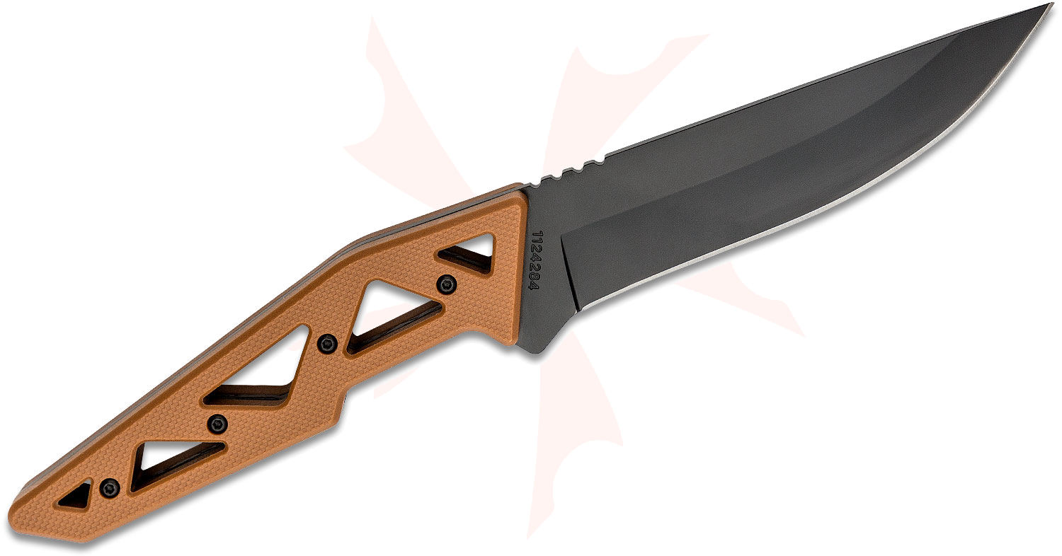 Schrade Fixed Blade Knife 4.5" Black Clip Point, Tan Skeletonized GFN ...