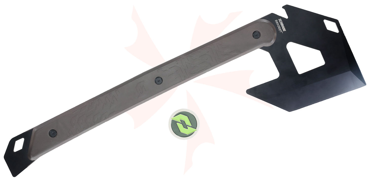 Schrade Delta Class 19.5" Backdraft Axe, Black 3Cr13MoV Blade, Tan G10 ...