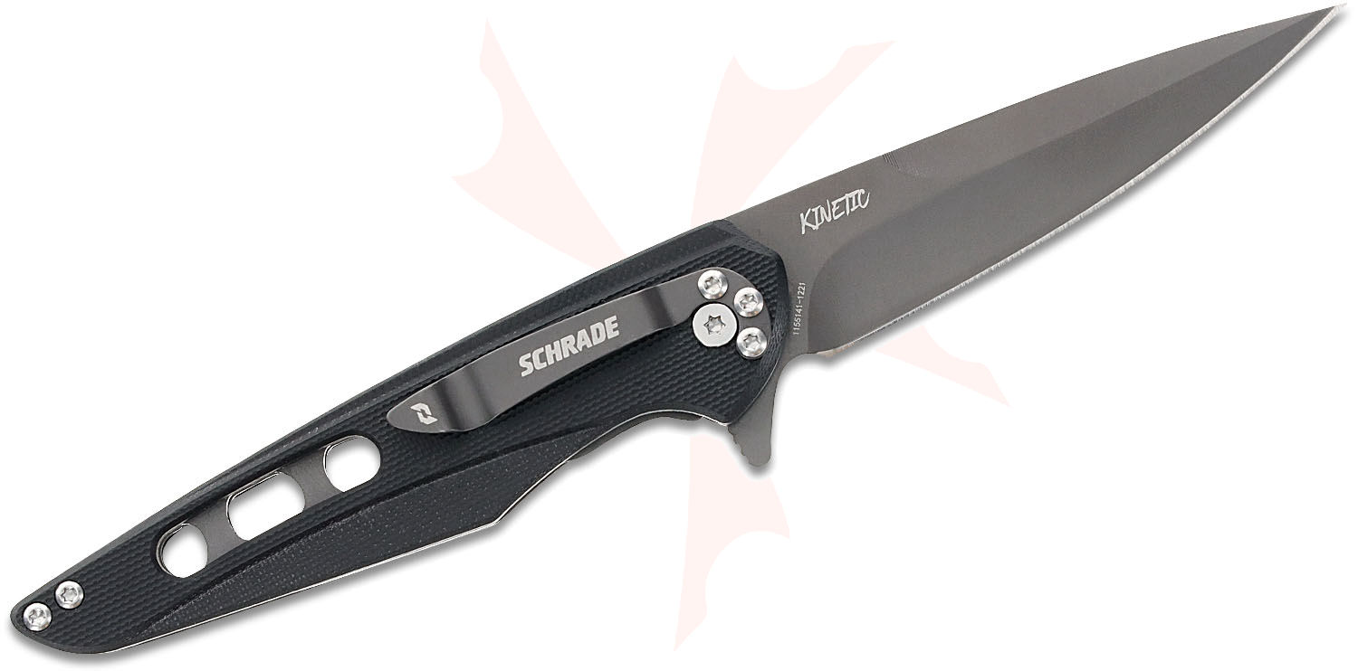 Schrade Delta Class Kinetic Flipper Knife 3.5" AUS-8 Drop Point Blade ...