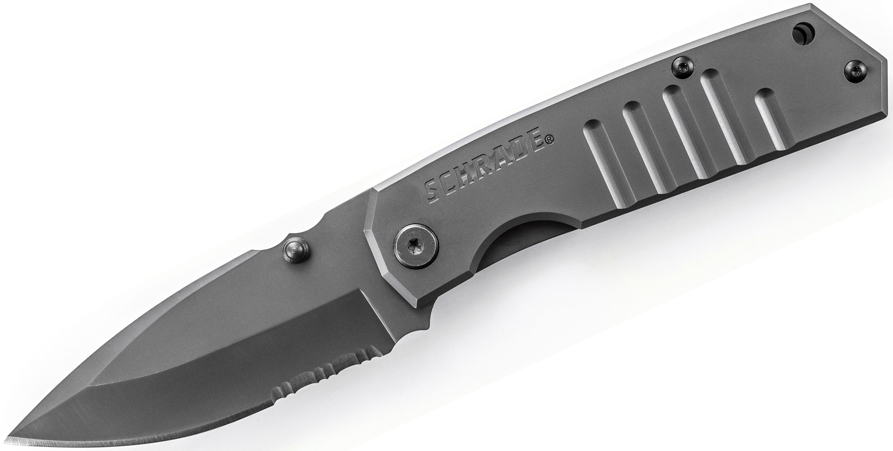 Schrade SCH304S Frame Lock Folding 3.7" Drop Point Combo Blade, Grooved ...