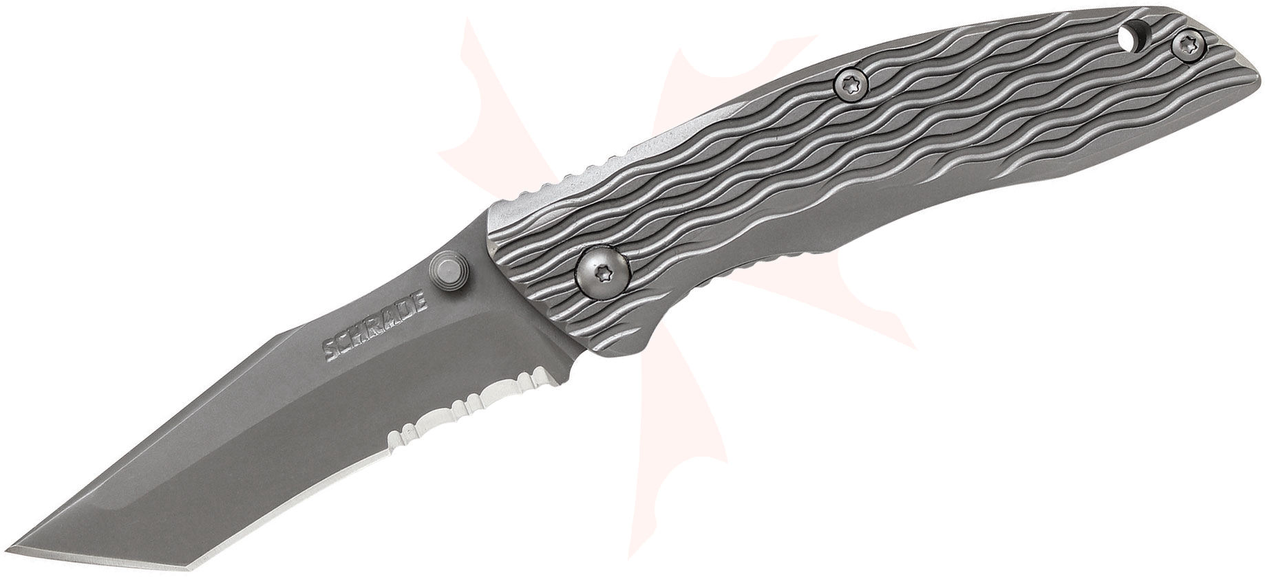 Schrade SCH603Ti Tactical Folding 3.52" Tanto D2 Combo Blade, Textured ...