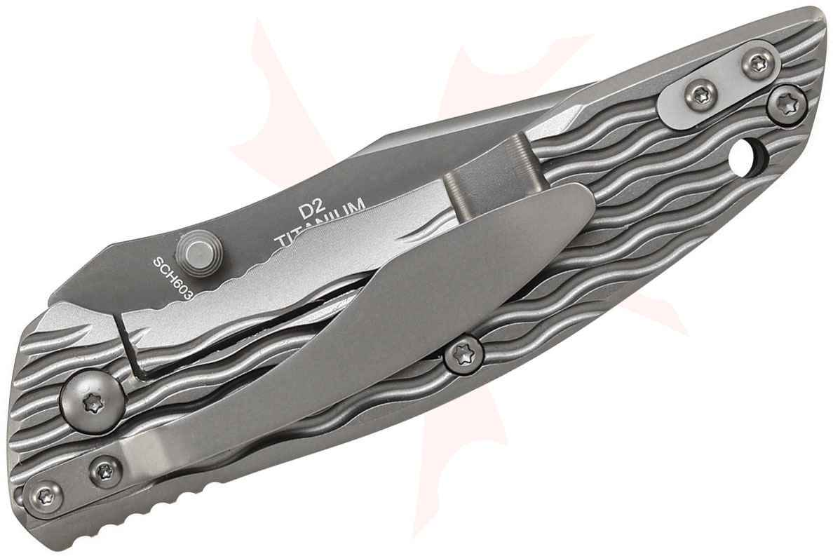 Schrade SCH603Ti Tactical Folding 3.52" Tanto D2 Combo Blade, Textured ...