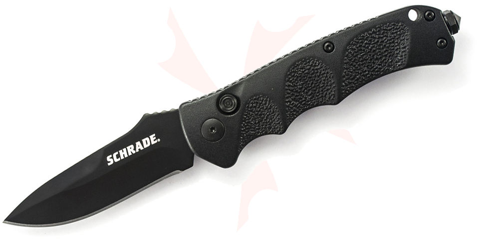 Schrade Extreme Survival AUTO 3.3" Black Plain Drop Point Blade, Aluminum Handles - KnifeCenter ...