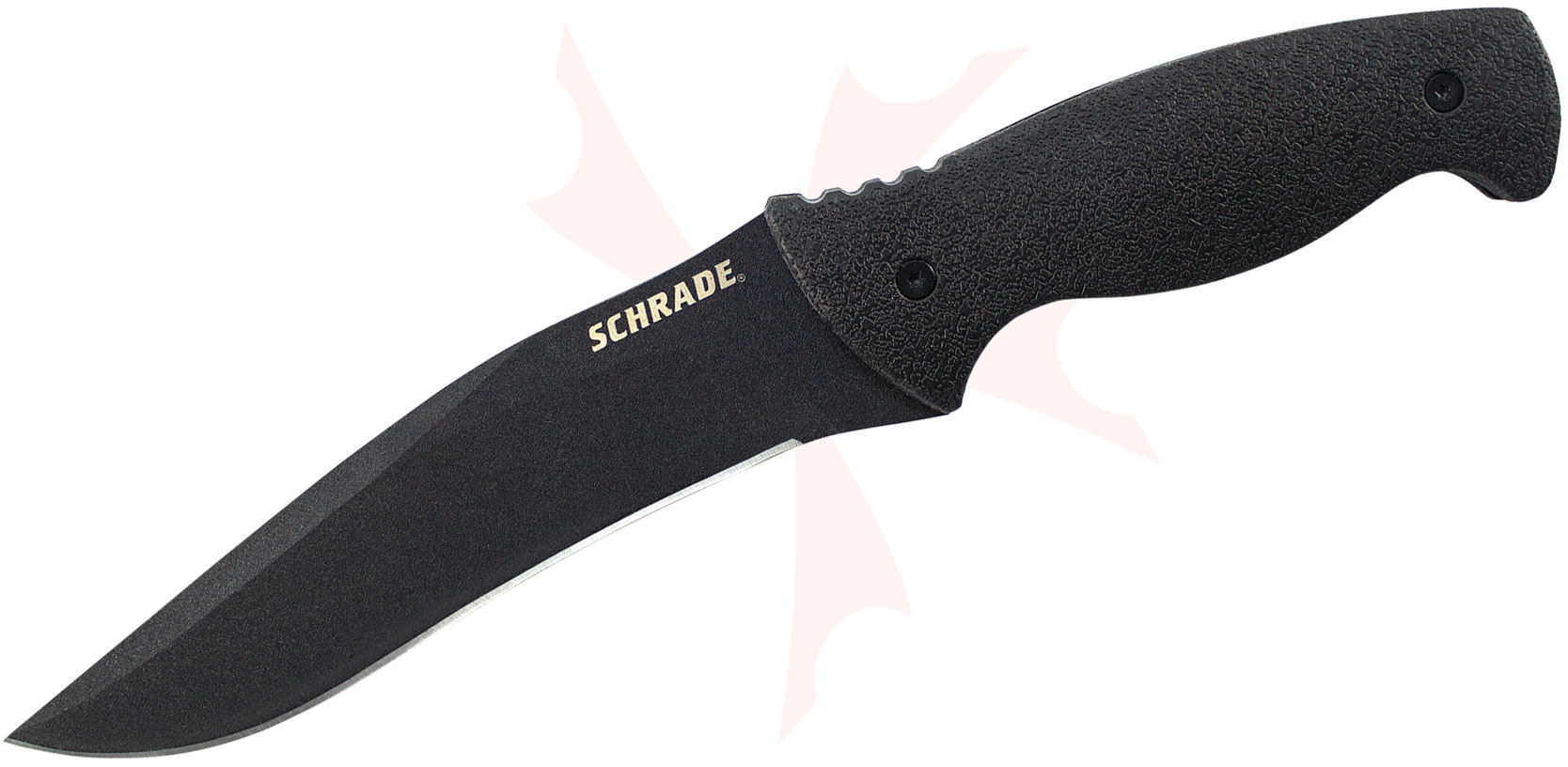 Schrade SCHF18 Tactical Fixed 6.6" Black Drop Point Recurve Blade, TPE ...