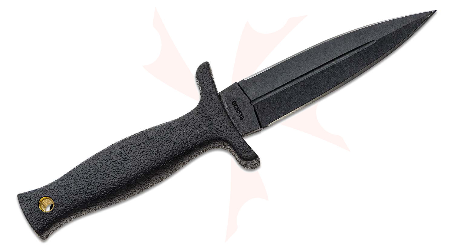 Schrade SCHF19 Tactical Boot Knife 3.6" Black Double Edge Dagger Blade ...