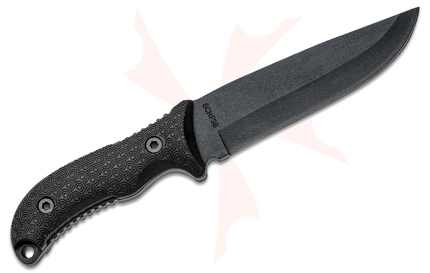 Schrade SCHF38 Frontier Fixed 5.77" Black Blade, TPE Handles, Nylon ...