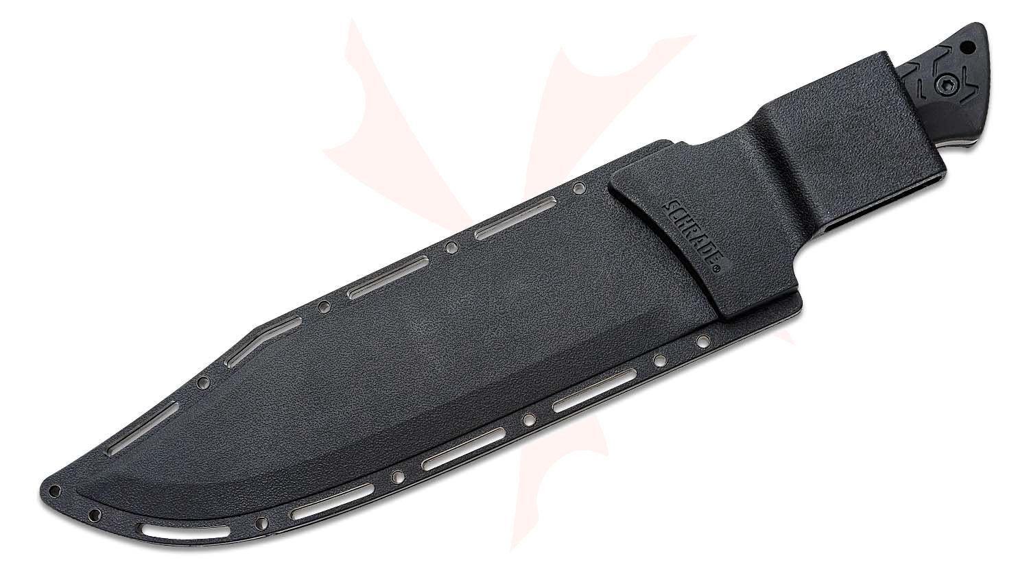 Schrade SCHF45 Full Tang Bowie Fixed 10.35" 8Cr13MoV Plain Blade, TPE Handles, Nylon Fiber ...