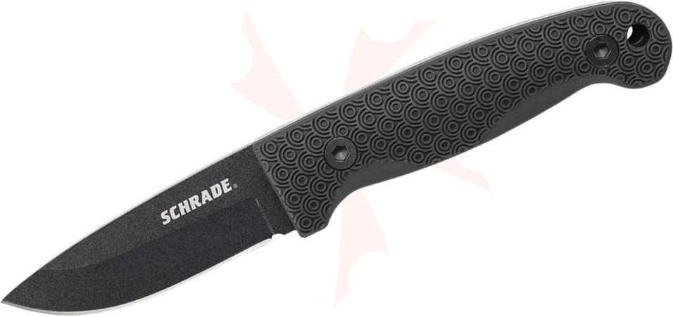 Schrade SCHF56 Small Frontier Fixed 3.48" 1095 Black Blade, TPE Handles ...