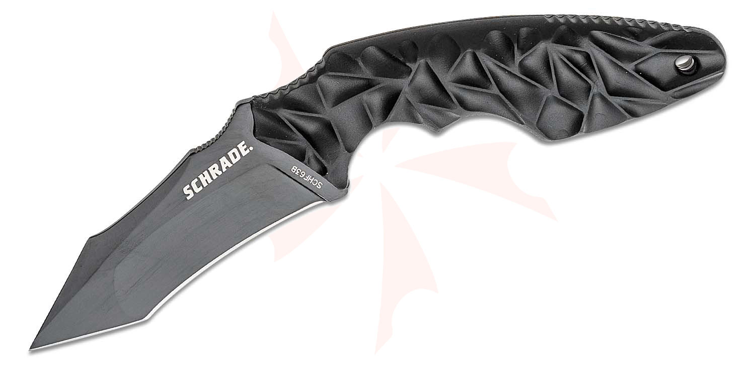 Schrade SCHF63B Recurve Tanto Fixed 3.5" Black Blade, Thermoplastic ...