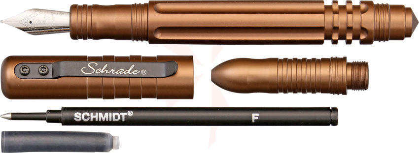 Schrade Aluminum Interchangeable Fountain and Rollerball Tactical Pen ...