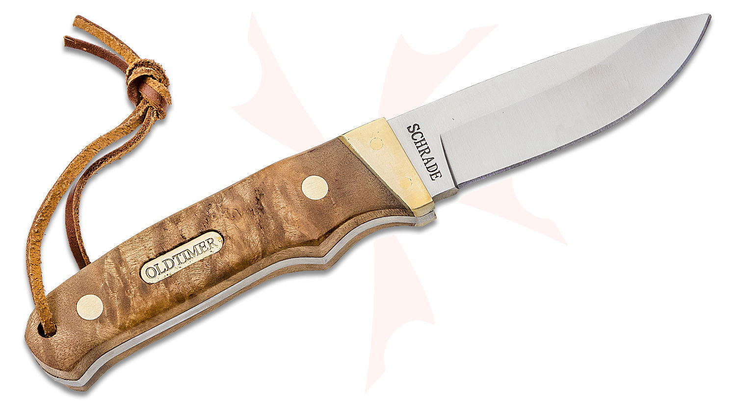 Schrade Old Timer Pro Hunter with Desert Ironwood Handle and Leather ...