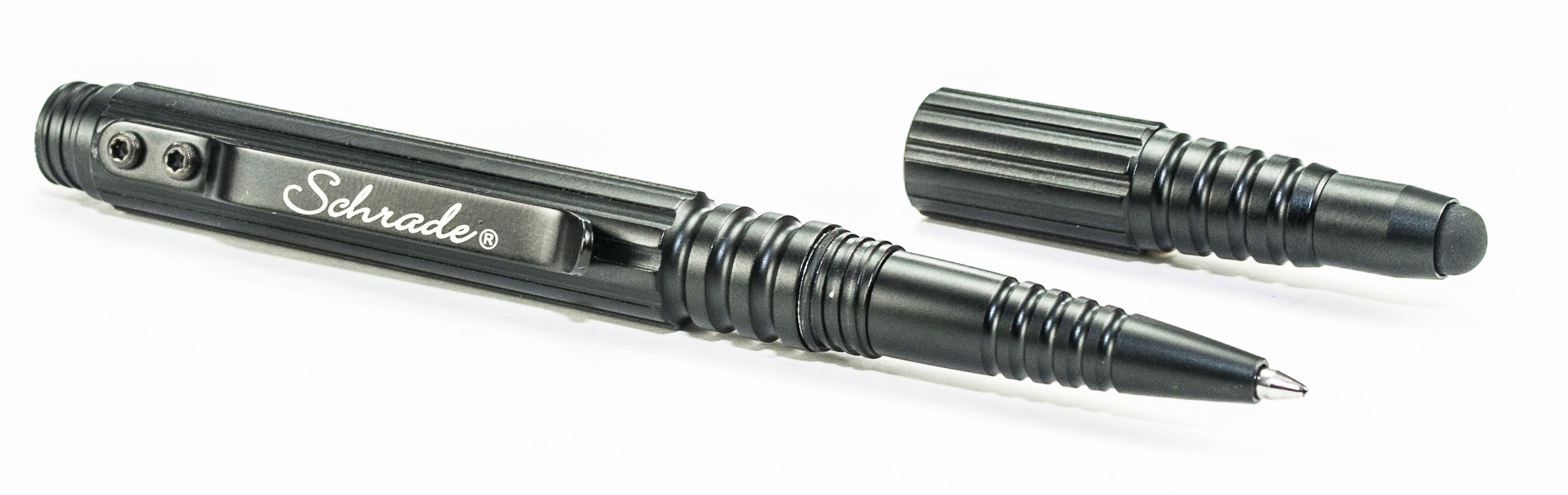 Schrade Tactical Pen and Stylus, Black Aluminum Body - KnifeCenter ...