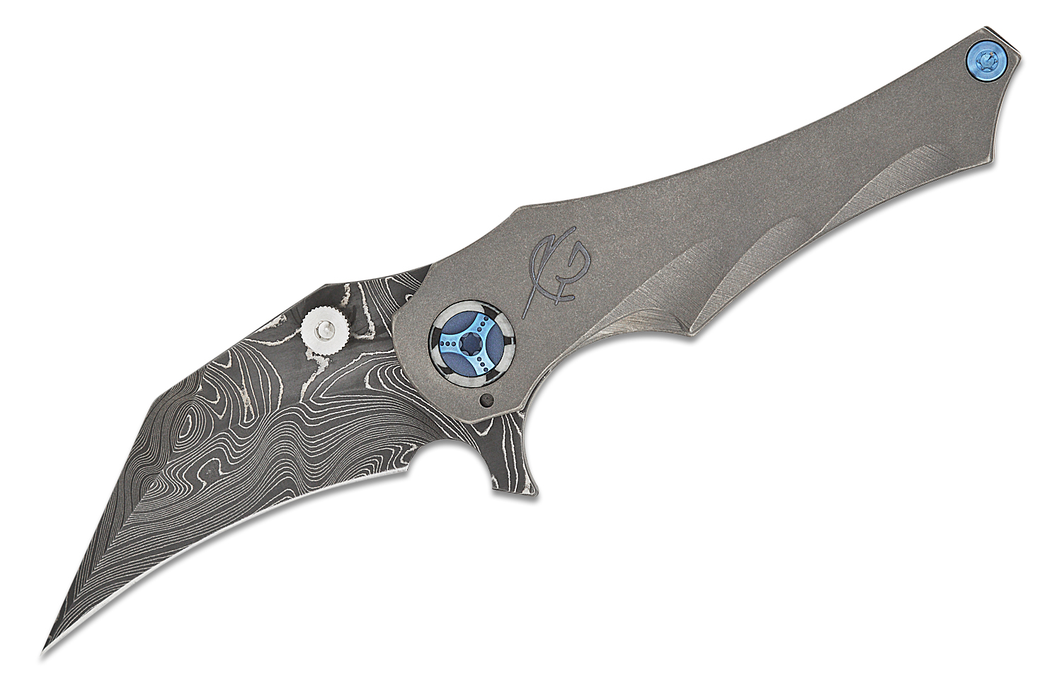 Scorpion 6 Knives Custom LR-1 #035 Flipper Knife 2.7" Nichols Wavepool ...