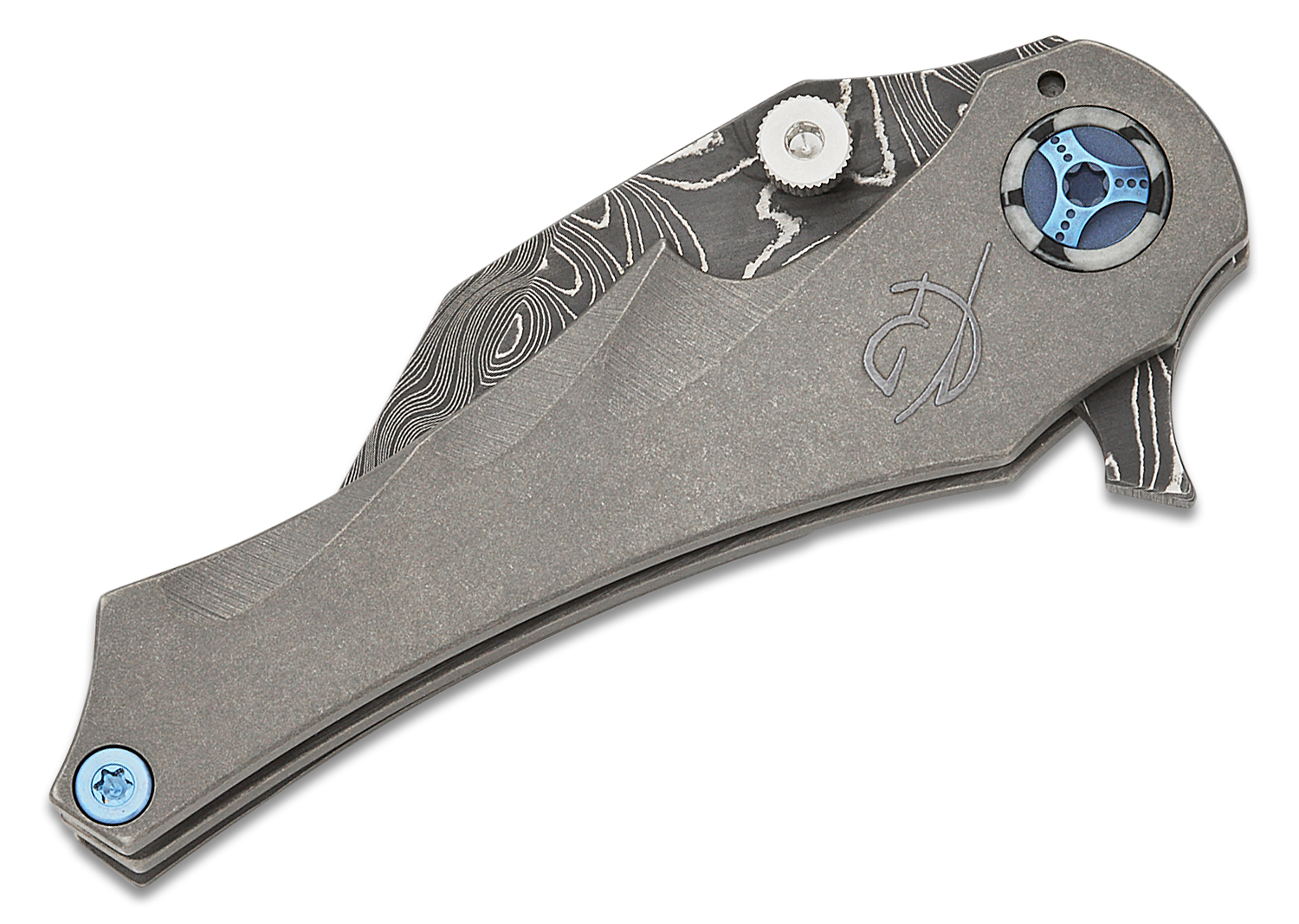 Scorpion 6 Knives Custom LR-1 #035 Flipper Knife 2.7" Nichols Wavepool ...