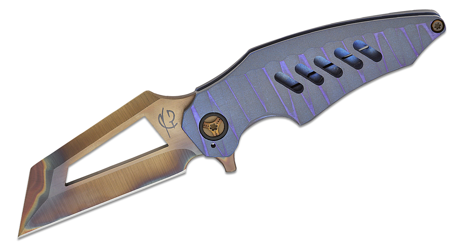 Scorpion 6 Knives Custom Mektig V #005 Flipper Knife 3.375" CPM-154 ...