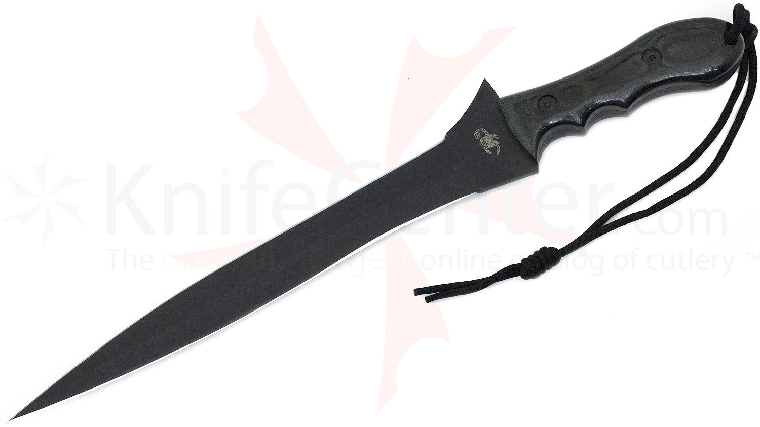 Scorpion Knives Kris Knife, 12" Plain Black Blade, Linen Micarta Handle ...