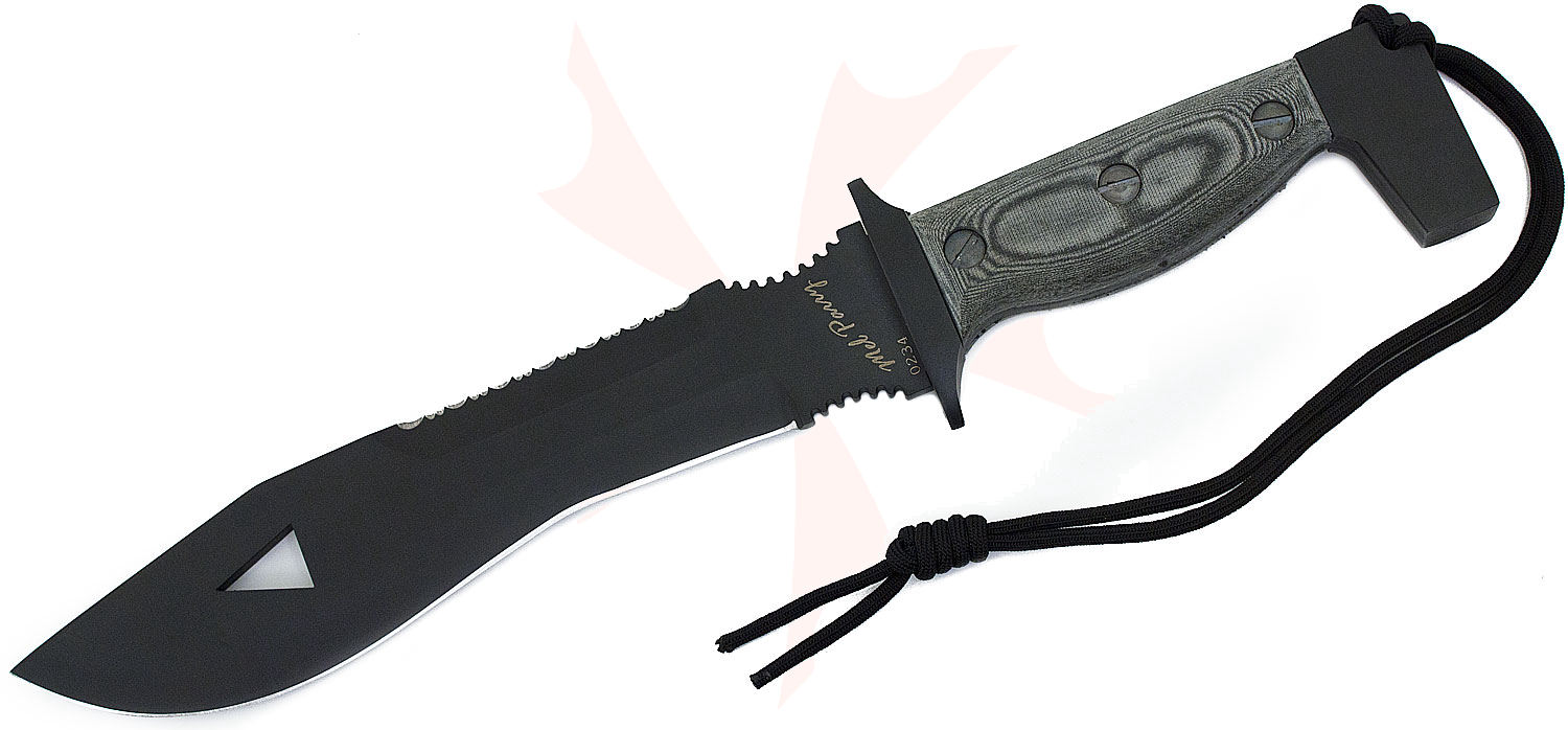 Scorpion Knives Mel Parry "Signature" Knife, 8.75" Black Blade, Linen ...