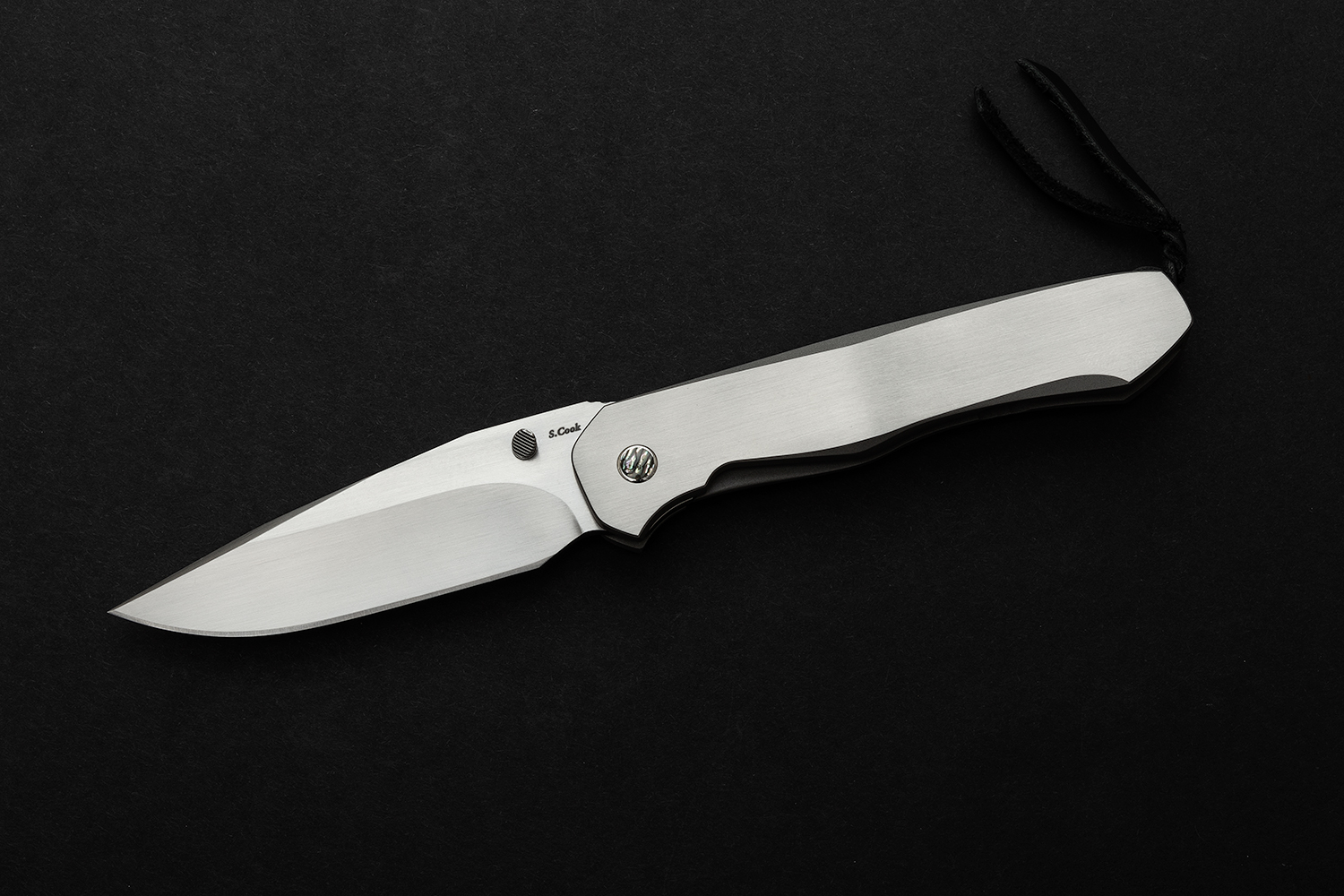 Scott Cook Custom Lochsa Integral Folding Knife 3.5" S90V Clip Point ...