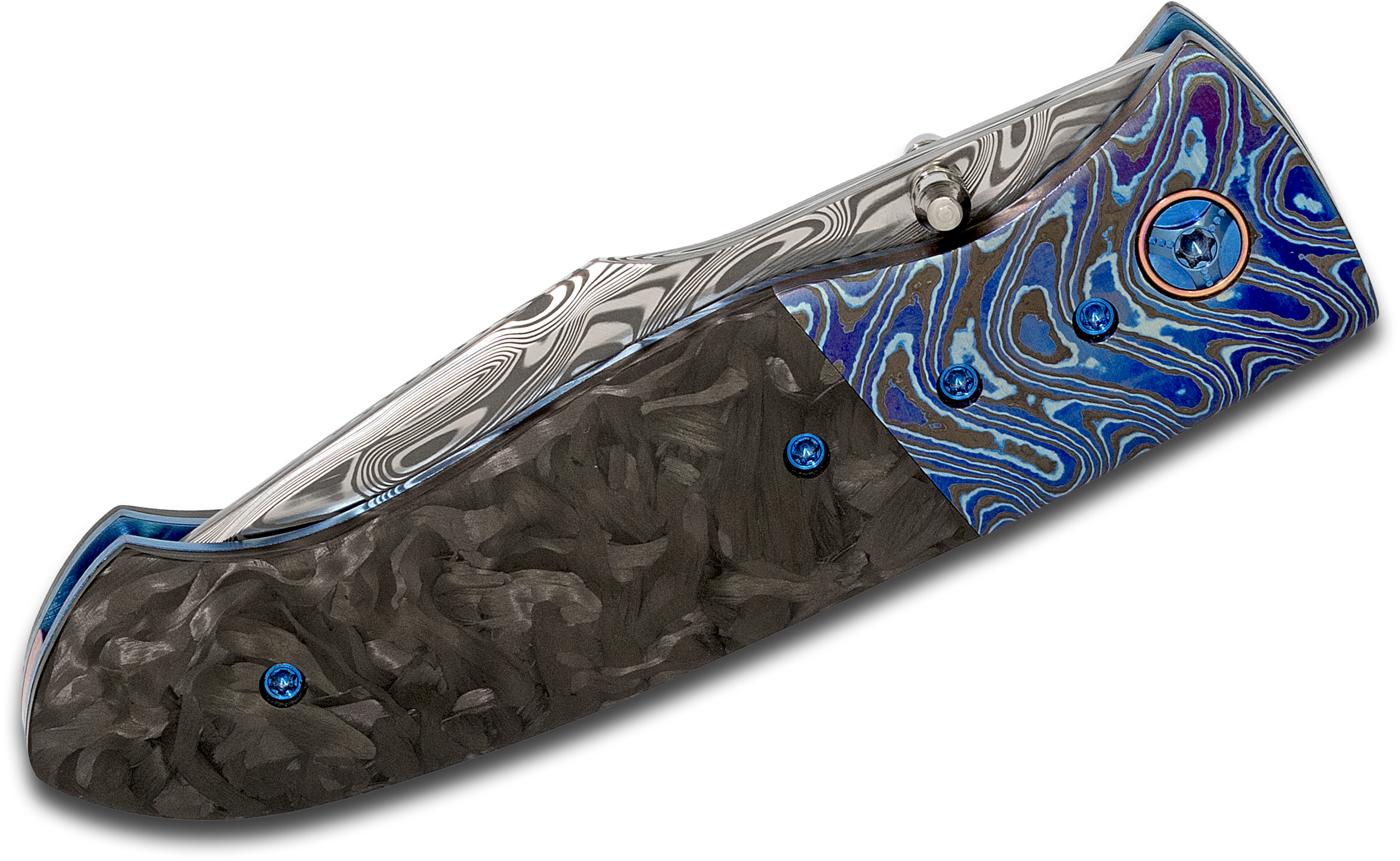 Sean O'Hare Custom F2K Folding Knife 3.5" Thor Damasteel Blade, Marble ...