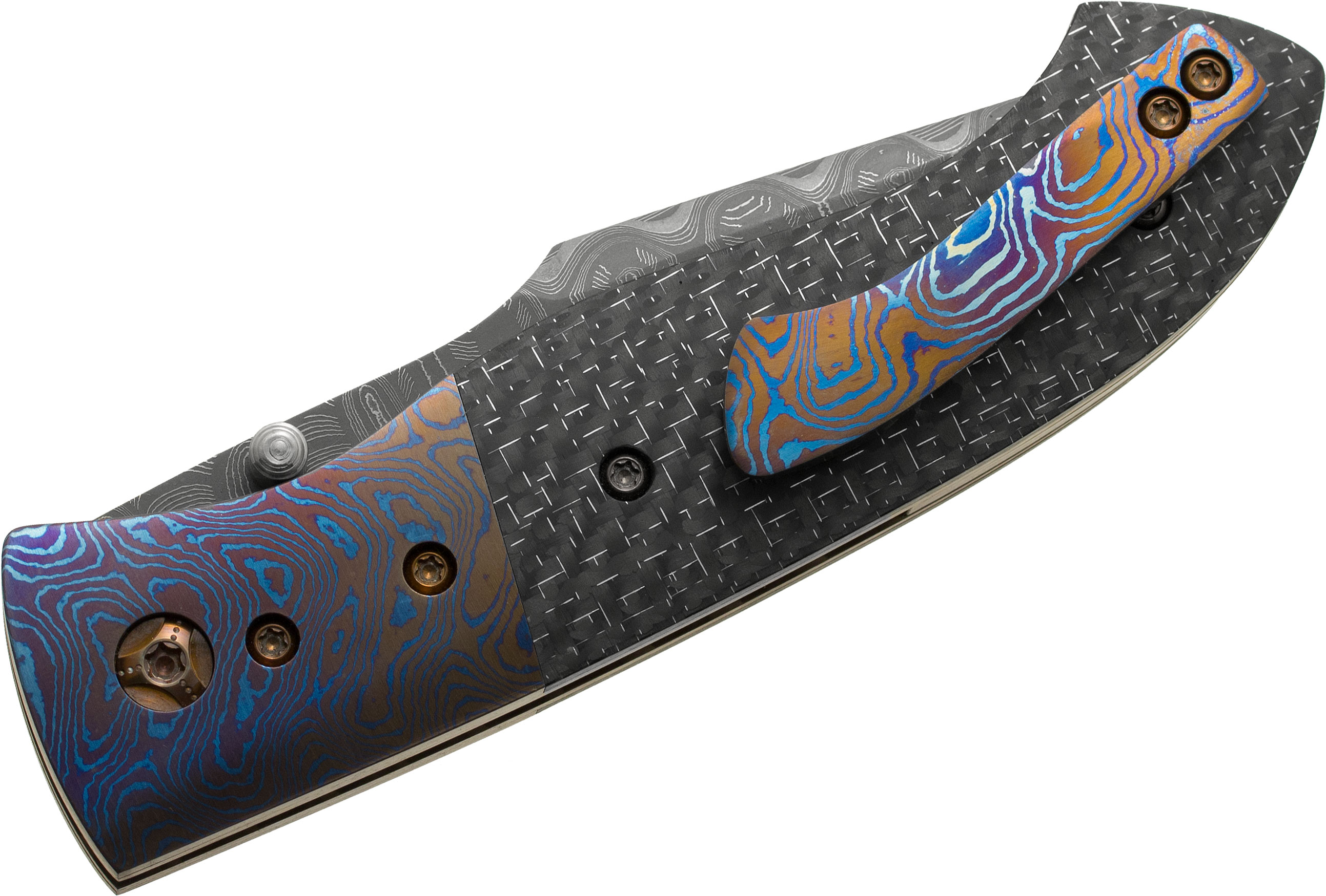 Sean O'Hare Custom F2K Folder 3.5" Broad Ladder Damascus Blade ...