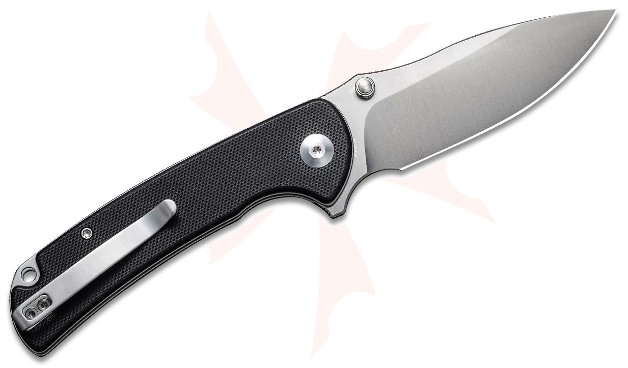 Sencut Knives Pulsewave Button Lock Flipper Knife 3.45" 9Cr18MoV Satin ...