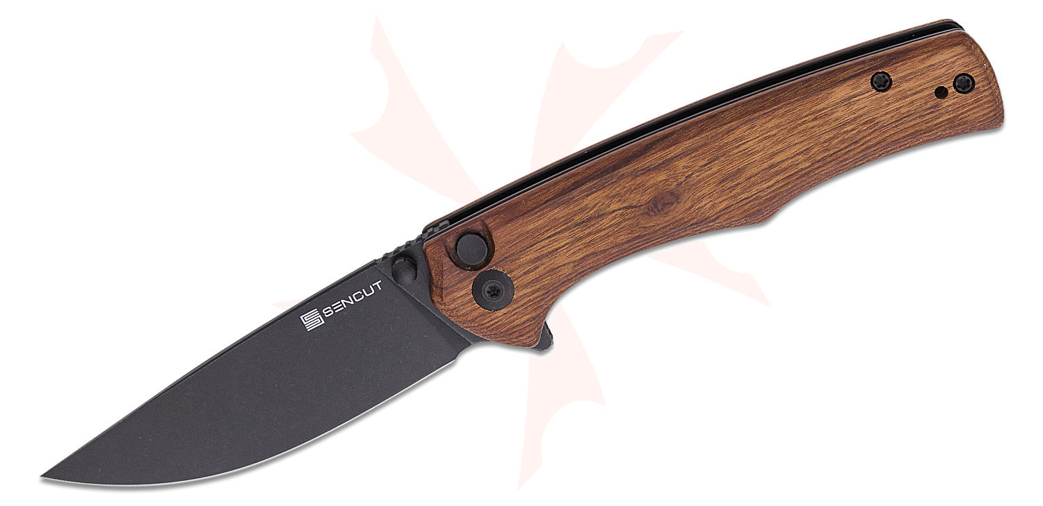 Sencut Knives S21012-5 Crowley Flipper Knife 3.48" Black Stonewashed D2 ...