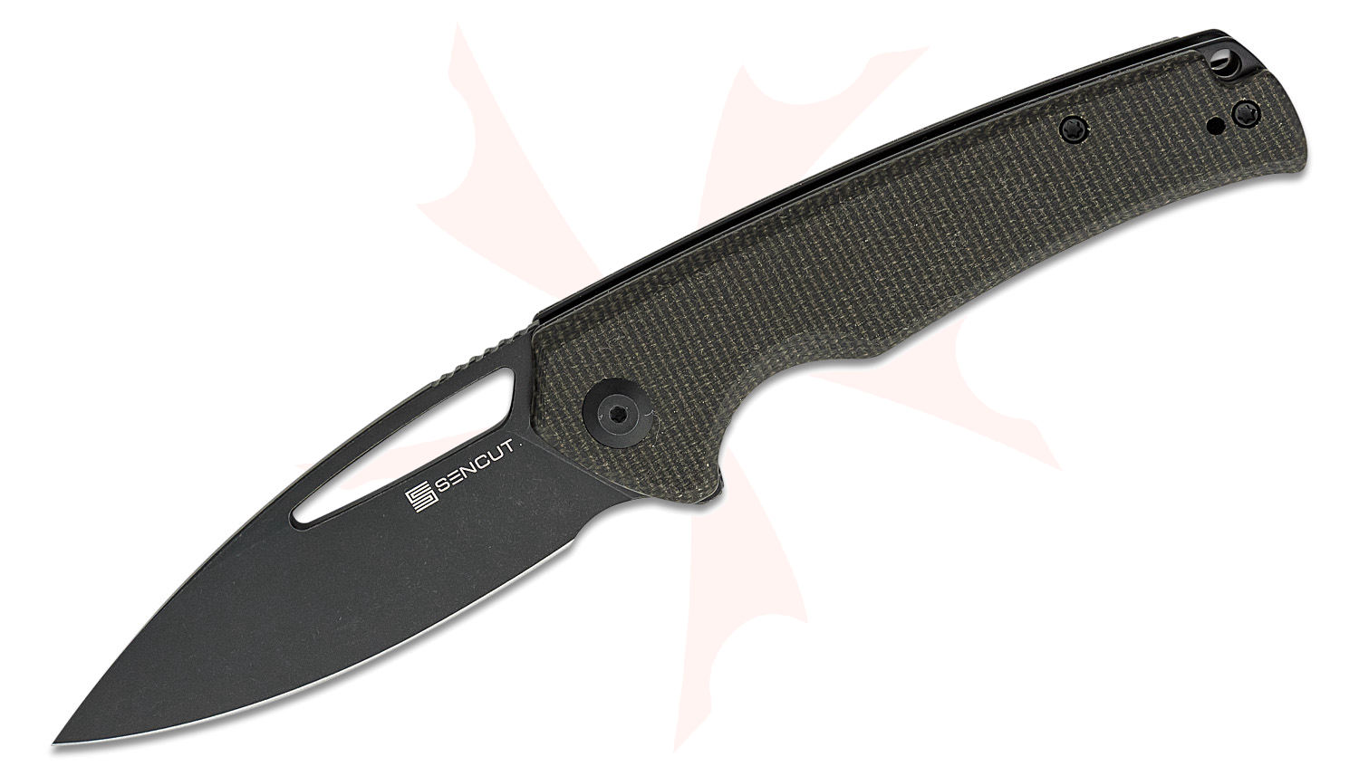 Sencut Knives S21013-3 Mims Flipper Knife 3.48" 9Cr18MoV Black ...