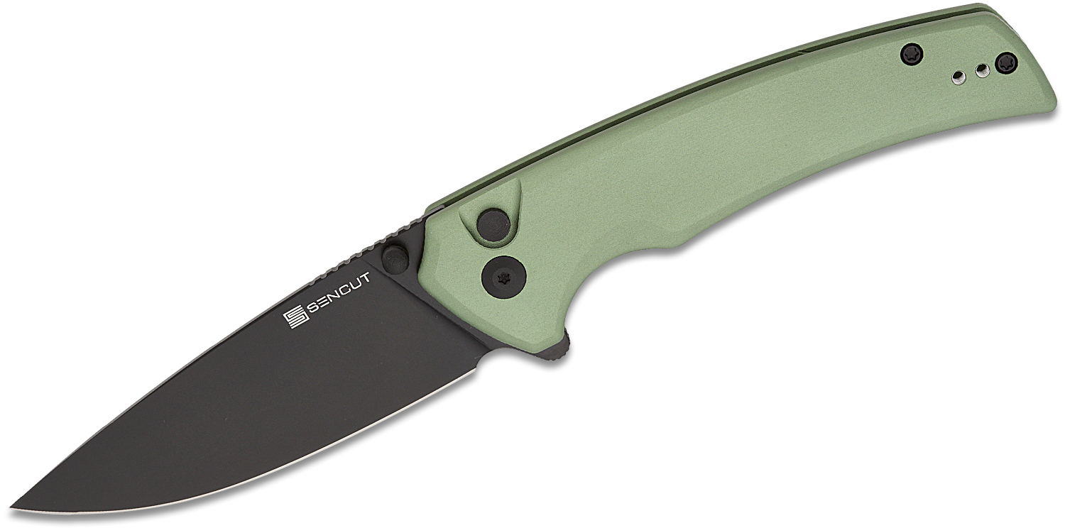 Sencut Knives S21022B-5 Serene Flipper Knife 3.48" D2 Black Drop Point ...