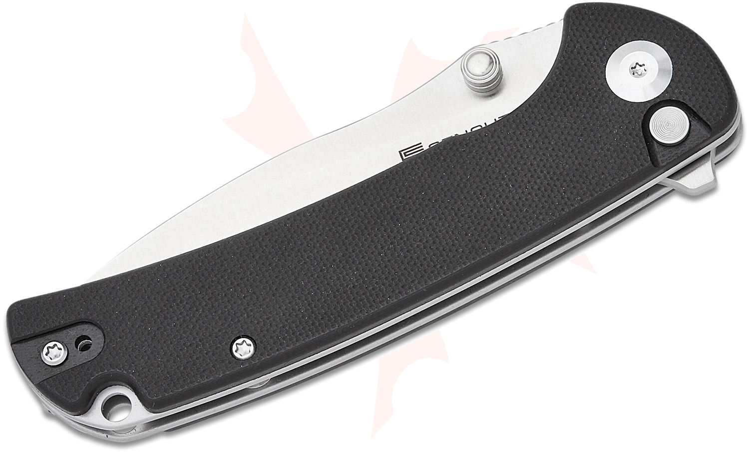 Sencut Knives Pulsewave Button Lock Flipper Knife 3.45" 9Cr18MoV Satin ...