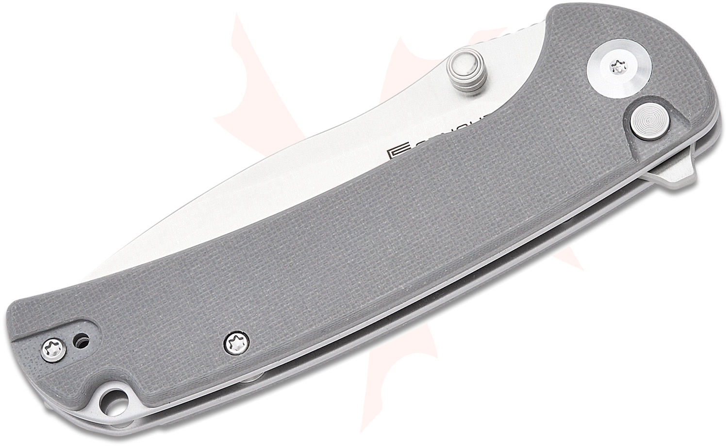 Sencut Knives Pulsewave Button Lock Flipper Knife 3.45" 9Cr18MoV Satin ...