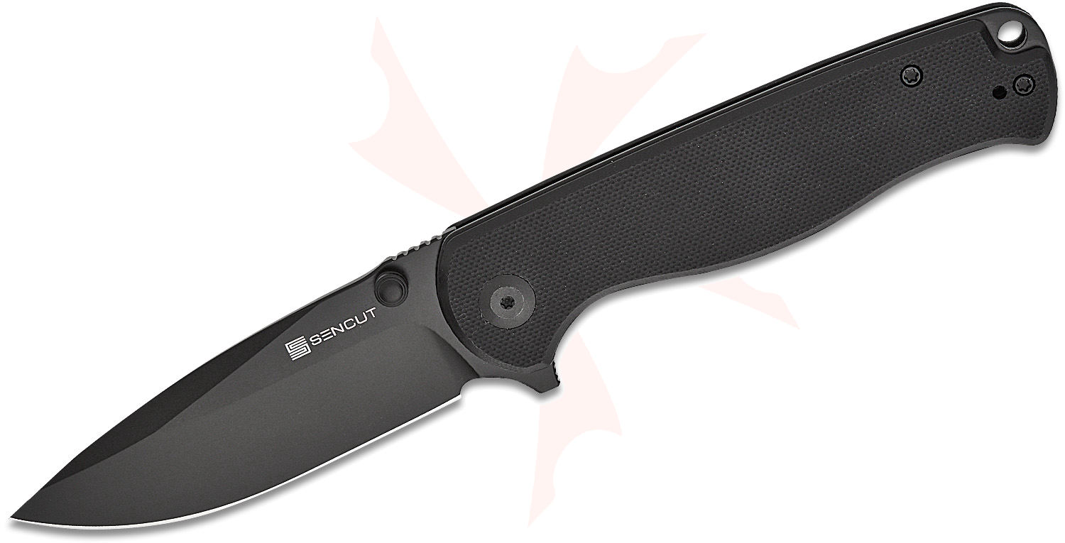 Sencut Knives Errant Liner Lock Flipper Knife 3.45" 9Cr18MoV Black Drop ...