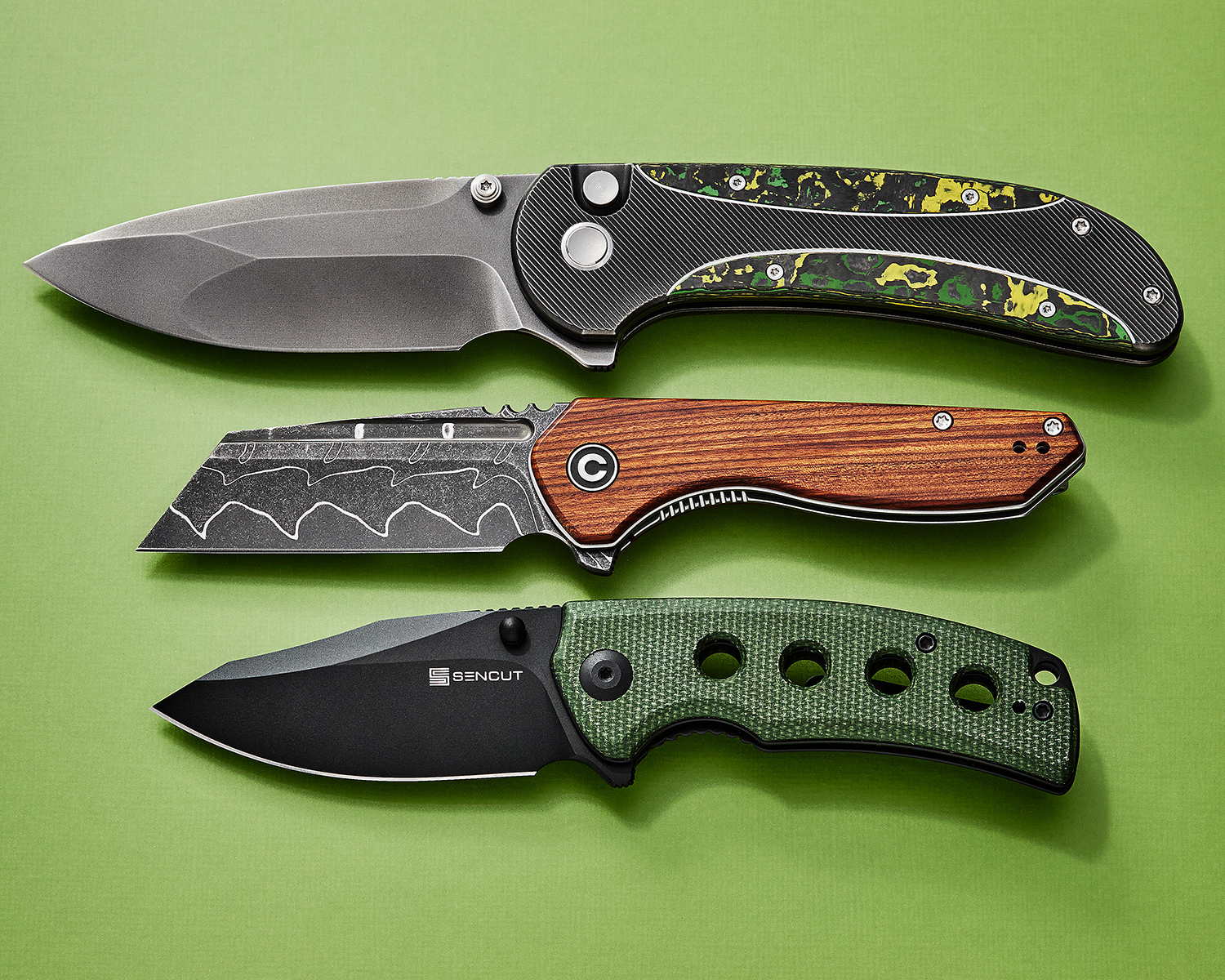 Sencut Knives S23068-3 Excalis Flipper Knife 2.97" Black Reverse Tanto ...