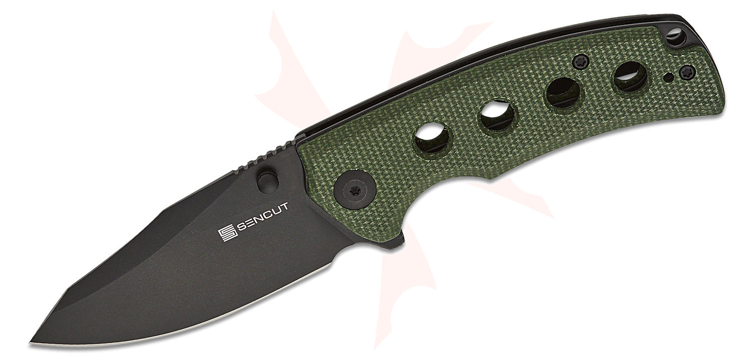 Sencut Knives S23068-3 Excalis Flipper Knife 2.97" Black Reverse Tanto ...