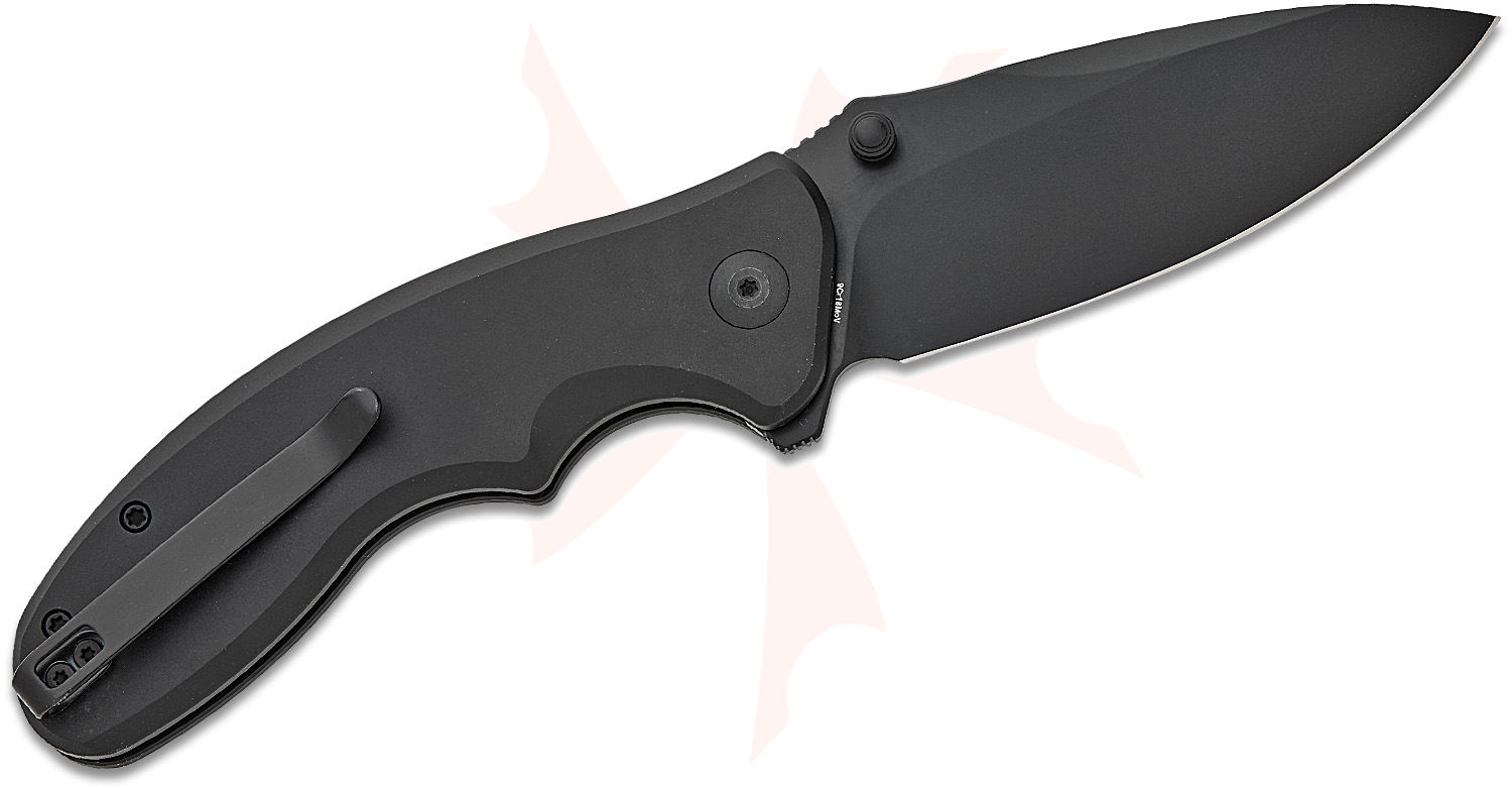 Sencut Knives Cybrix Button Lock Flipper Knife 3.46" Black Drop Point ...
